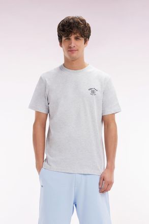 Eden Park T-shirt En Coton Gris Broderie Multicolore Coupe D&eacute;contract&eacute;e