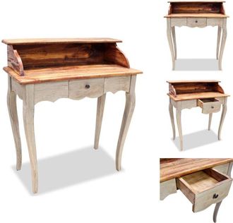 vidaXL Schreibtisch Massives Mahagoniholz 80x40x92 cm - Antiker Schreibtisch - Holzsreibtisch - Mahagoni Tisch - Vintage Schreibtisch - Designer Schreibtisch