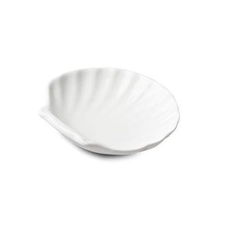WM Bartleet & Sons 1750 T481 Plat de service traditionnel en porcelaine Motif coquillage Blanc 7,5 cm