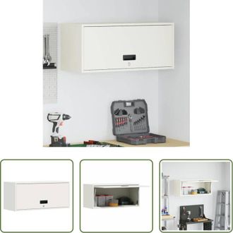 vidaXL Wandregal - Wandschrank f&uuml;r die Garage mit Gasdrucklift-T&uuml;r Wei&szlig;