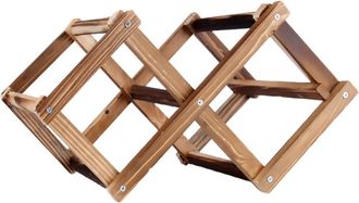 BESPORTBLE Hemobllo Weinregal aus Robustem Holz Faltbarer Weinst&auml;nder f&uuml;r K&uuml;che und Restaurant Platzsparend und Einfach zu Montieren Stilvolles Braunes Design 3 