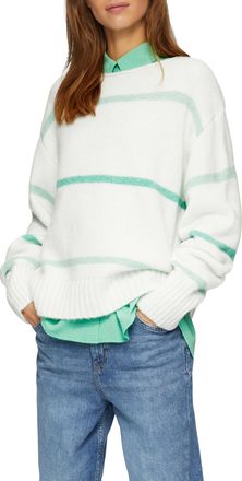 s.Oliver Gestreifter Strickpullover mit Rollkante