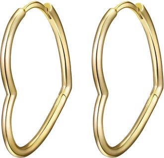 Glanzst&uuml;cke M&uuml;nchen Ohrringe - Sterling Silber Creolen Herz - Gr. unisize - in Gold - f&uuml;r Damen