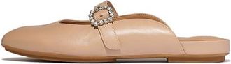 FitFlop DELICATO Crystal Buckle Mary-Jane Mules Plates pour Femme, Beige Classique, 37 EU, Beige Classique, 4.5 UK Narrow
