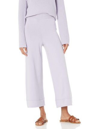 The Drop Damen Bernadette Pull-on Loose Fit Cropped Sweater Pant, Staubviolett, Medium