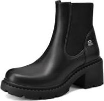 Queen Helena Bottines Chelsea Bottes à talons bas femmes X33-87, Noir, 40 EU