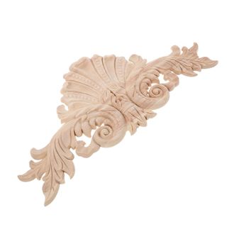 SOLUSTRE Holzgeschnitzte Applikation Europäischer Stil Holzornamente Möbelverzierung mit Blumenmotiv Robustes Holzleisten Trim für Möbel Schränke Wände Klassis