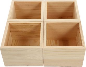 Cabilock 4stücke Diy Holzboxen Ohne Deckel Dekorative Aufbewahrungskisten Für Schmuck Bastelprojekte Langlebig Und Vielseitig Einsetzbar