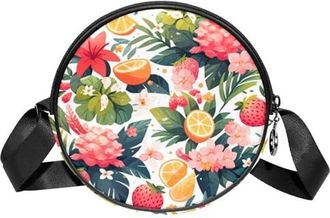 Generic Petit sac &agrave; bandouli&egrave;re Circle pour femme, petit sac &agrave; bandouli&egrave;re avec fermeture &eacute;clair, bretelles r&eacute;glables, sac &agrave; main rond d&eacute;contract&eacute; pour femmes