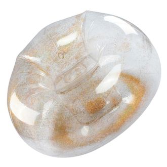 IFUNDOM Leichter Aufblasbarer Lounge Stuhl mit Goldenen Pailletten Mobiler Aufblasbarer Sitzhocker für Drinnen und Draußen Komfortable Aufblasbare Sitzgelegen