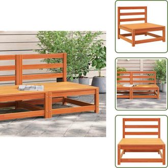 vidaXL Canap&eacute; de jardin sans accoudoirs cire marron bois de pin massif - Canap&eacute; De Jardin - Mobilier De Jardin - Canap&eacute; Ext&eacute;rieur - Meubles De Jardin