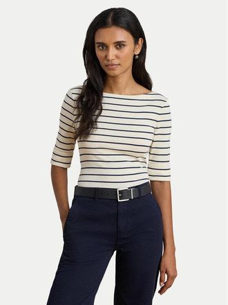 Lauren Ralph Lauren Bluse 200P03723002 Beige Slim Fit