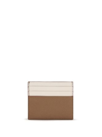 Prada Mens Saffiano Leather Card Holder Cuoio+talco Calf Bos Taurus Wallet