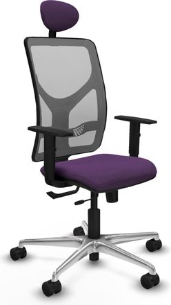 Piqueras y Crespo Idealer Arbeitsstuhl mit 1D-Armen, h&ouml;henverstellbarer Lendenwirbelst&uuml;tze und festem Kopfteil, ausgestattet mit Syncro/Traslack und Schneideschaum, Gra