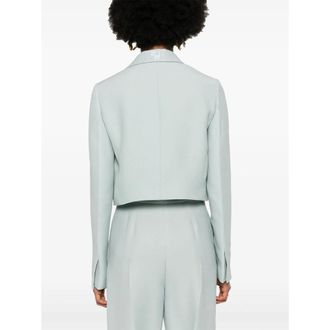 Fendi Wool-Silk Blend Blazer - Blue