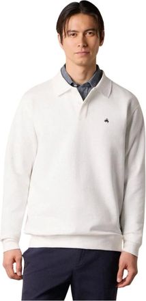 Brooks Brothers Homme, Sweatshirts et sweats &agrave; capuche, Blanc, Taille: 2XL SweaT-shirt Polo en Coton