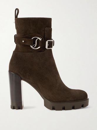 Christian Louboutin Bottines En Daim &Agrave; Boucles Dianouchette 100 - Marron