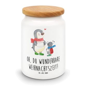 Mr. & Mrs. Panda Dose Sm&ouml;rle Winterzeit - Geschenk, Weihnachtszeit, Vorratsdose, Keksdose, Teedose, Kaffeedose, Weihnachten Gr&uuml;&szlig;e, zuckerdose, Winter, Weihnachtsgru&szlig;