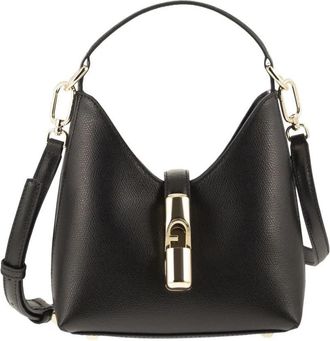 Furla Hobo Bags - Trapezoidal Mini Hobo Bag With Iconic Hardware - Gr. unisize - in Schwarz - f&uuml;r Damen