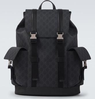Gucci Rucksack GG aus Canvas mit Leder