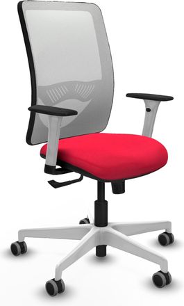 Piqueras y Crespo Roter Schreibtischstuhl Zulema mit wei&szlig;en und schwarzen Armlehnen, h&ouml;henverstellbare Lendenwirbelst&uuml;tze, ausgestattet mit Sincro 3 Positionen und Schn