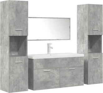 vidaXL Ensemble de meubles de salle de bain 5 pcs gris b&eacute;ton vidaXL