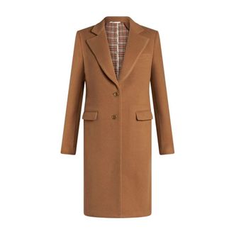 Etro Femme, Manteaux, Brun, Taille: 40 FR Manteau Avec Logo Grav&eacute;