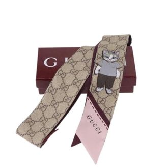 Gucci Pre-owned Soie foulards - Femme - Pre-owned - Beige - Taille: ONE Size