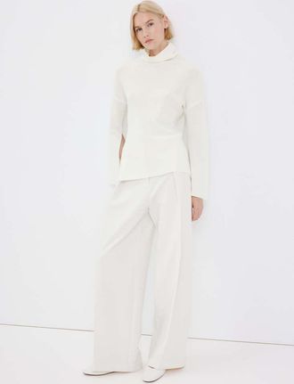 Mango Pull-over maille col montant blanc cass&eacute; - Femme - XL - MANGO