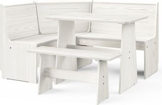 vidaXL Vidaxl - Ensemble de restauration 3 pcs en bois avec 2 bancs et tables disponibles différentes nuances couleur : marron