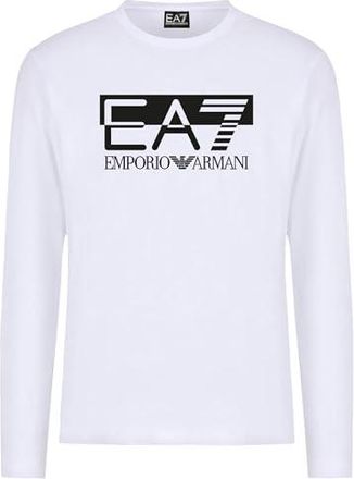 Emporio Armani EA7 6RPT64 PJ03Z T-shirt &agrave; manches longues, col rond (blanc, M), Blanc, Medium