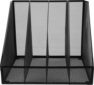 Angoily Metall Dokumentenhalter Schreibtisch Organizer mit Fächern Robuster Bürobedarf für Effiziente Ablage von Akten Zeitschriften und Schreibwaren Praktisc