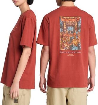 Timberland T-shirt homme avec graphique Boot Lab, Brique, Large