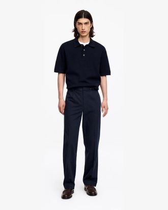 Arket Hose Aus Leinenmix -Blau