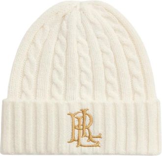 Ralph Lauren Cable Stitch Crew Pompom M&uuml;tze - - Accessories - Damen - Beige - ONE SIZE