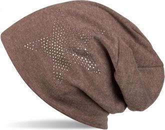 styleBREAKER M&uuml;tze Warme Beanie M&uuml;tze mit Strass Stern