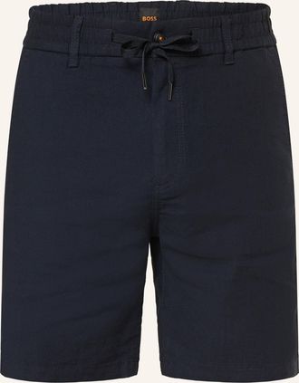 HUGO BOSS Chinoshorts Tapered Fit Mit Leinen blau