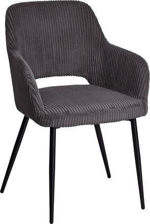 MID.YOU Mid.you Armlehnstuhl, Grau, Holz, Metall, Textil, Pappel, Sperrholz, Rundrohr, 57x83.5x63 cm, Bsci, inklusive Armlehnen, Esszimmer, St&uuml;hle, Esszimmers