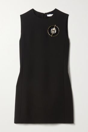 Chlo&eacute; Mini-robe En Cady De Soie &Agrave; Ornement - Noir