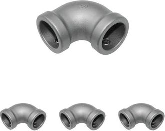 Gardinia Eckst&uuml;ck f&uuml;r Gardinenstangen mit &Oslash; 25 mm, Serie Industrial Home, Metall, Farbe Silber, 1 St&uuml;ck (Packung mit 4)