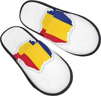 Generic Carte Du Drapeau De La Roumanie Homme Femme Chaussures De Maison L&eacute;g&egrave;res Slippers Doux Chaussons Pour Maison Automne Hiver M