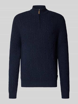 Fynch-Hatton Slim Fit Strickpullover aus Baumwoll-Woll-Mix