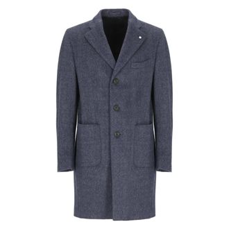 Lubiam Homme, Manteaux, Bleu, Taille: XL Manteau M&eacute;lange dAlpaga