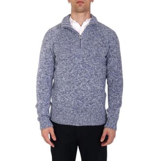 Gran Sasso Lupetto Zip - - Knitwear - Herren - Blau - L
