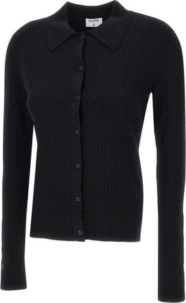 Filippa K Femme, Pulls, Noir, Taille: 40 FR Chemise en maille c&ocirc;tel&eacute;e