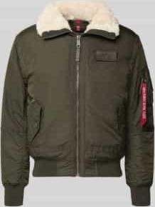 Alpha Industries Bomberjacke mit Label-Patch und Kentkragen