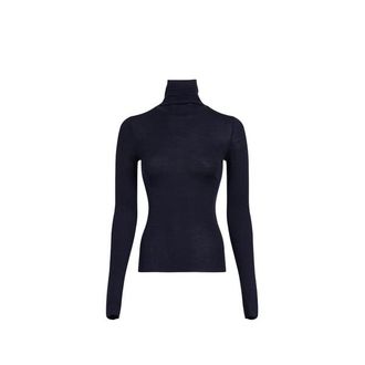 Saison 1865 Pull uni Bucli &agrave; col roul&eacute; en laine