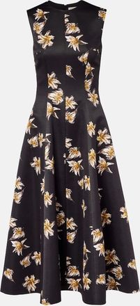 Emilia Wickstead Robe midi Mara en satin &agrave; fleurs