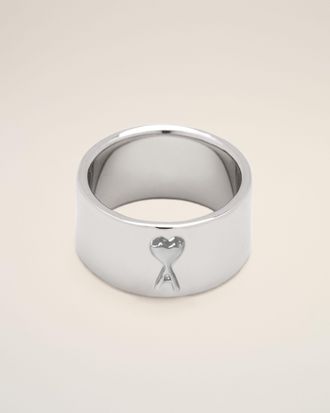 Ami Bague argent&eacute;e en laiton Ami de Coeur martel&eacute; Argent - 54 - Unisex