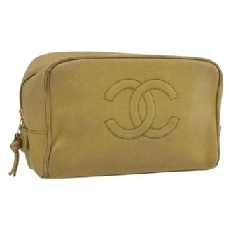 Chanel Pochette en cuir Pre-owned - Femme - Pre-owned - Jaune - Taille: ONE Size
